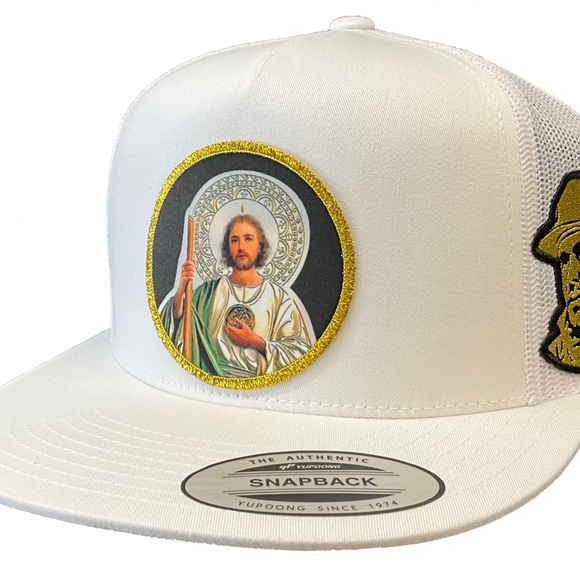Yupoong | Accessories | San Judas Tadeo Con El Chapo Hat White Mesh The ...